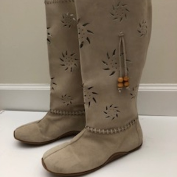 Shoes | Tan Suede Sun Cutout Boots Nwot | Poshmark